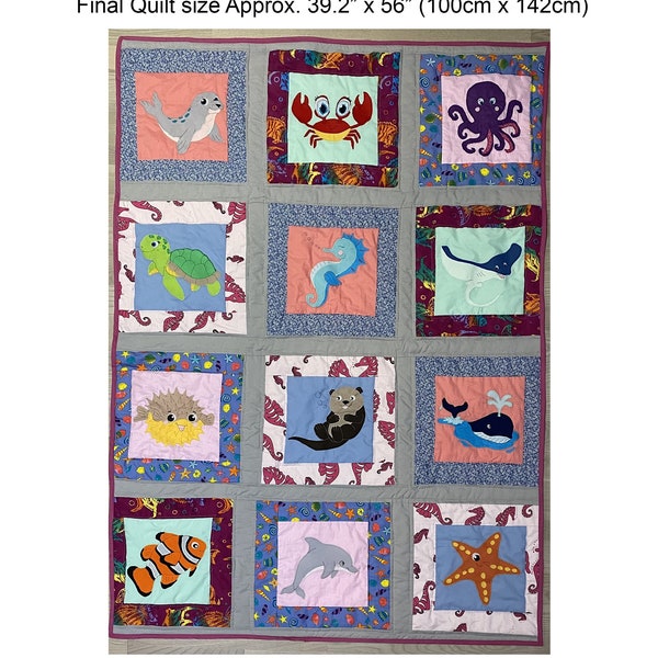 Sea Life Baby Quilt - Etsy
