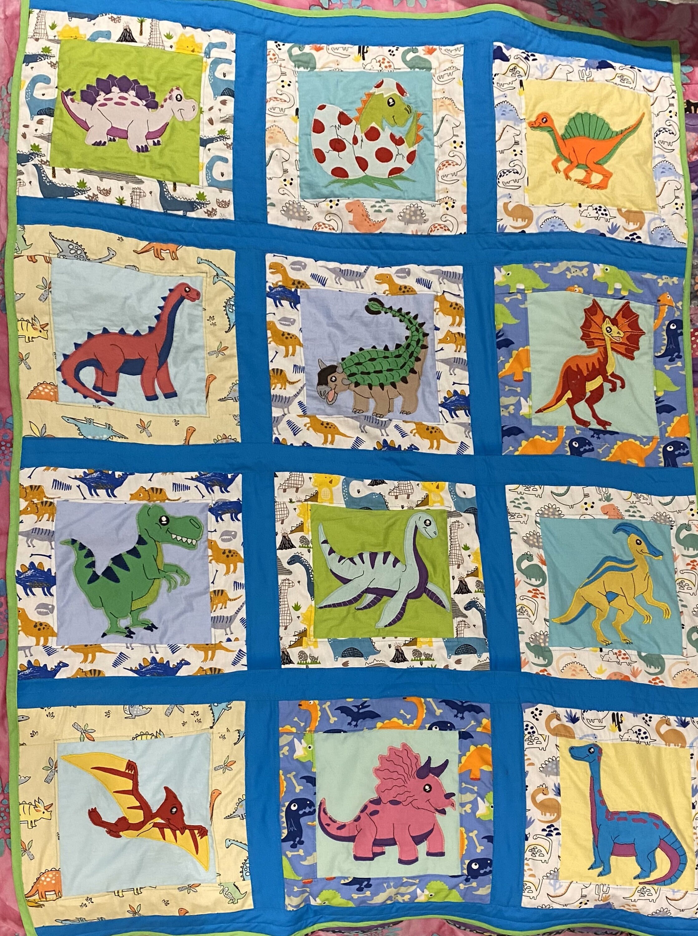 Dinosaur Quilt Sewing Pattern. Cute Dino Babies Crib Sized Quilt. DIY ...