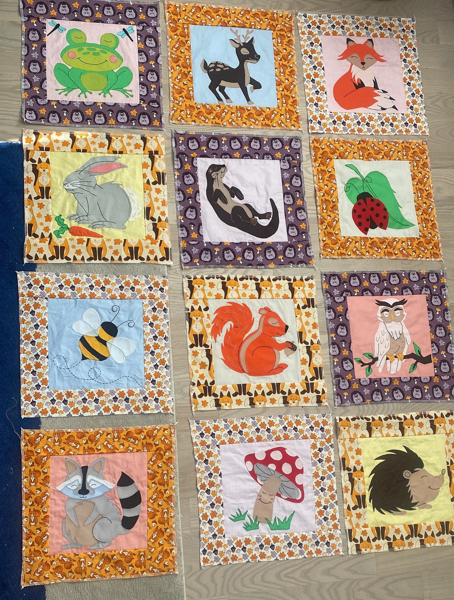 Woodland Animals Quilt Sewing Pattern. Forest Creatures Babies Crib ...