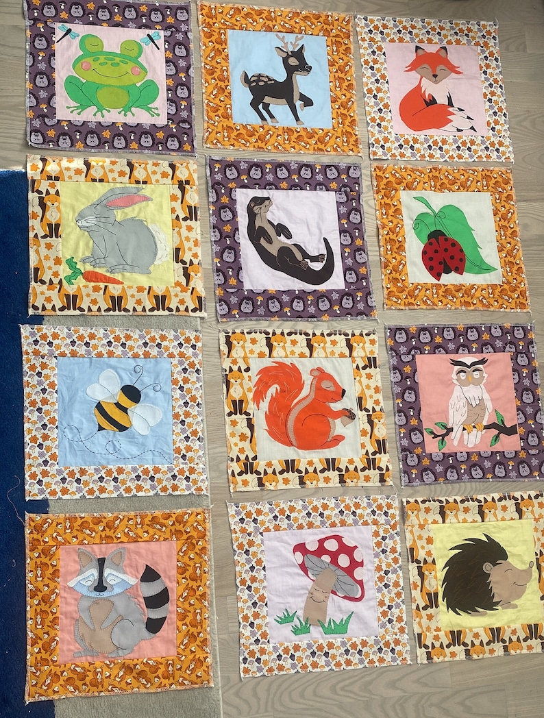 Woodland Animals Quilt Sewing Pattern. Forest Creatures Babies Crib ...