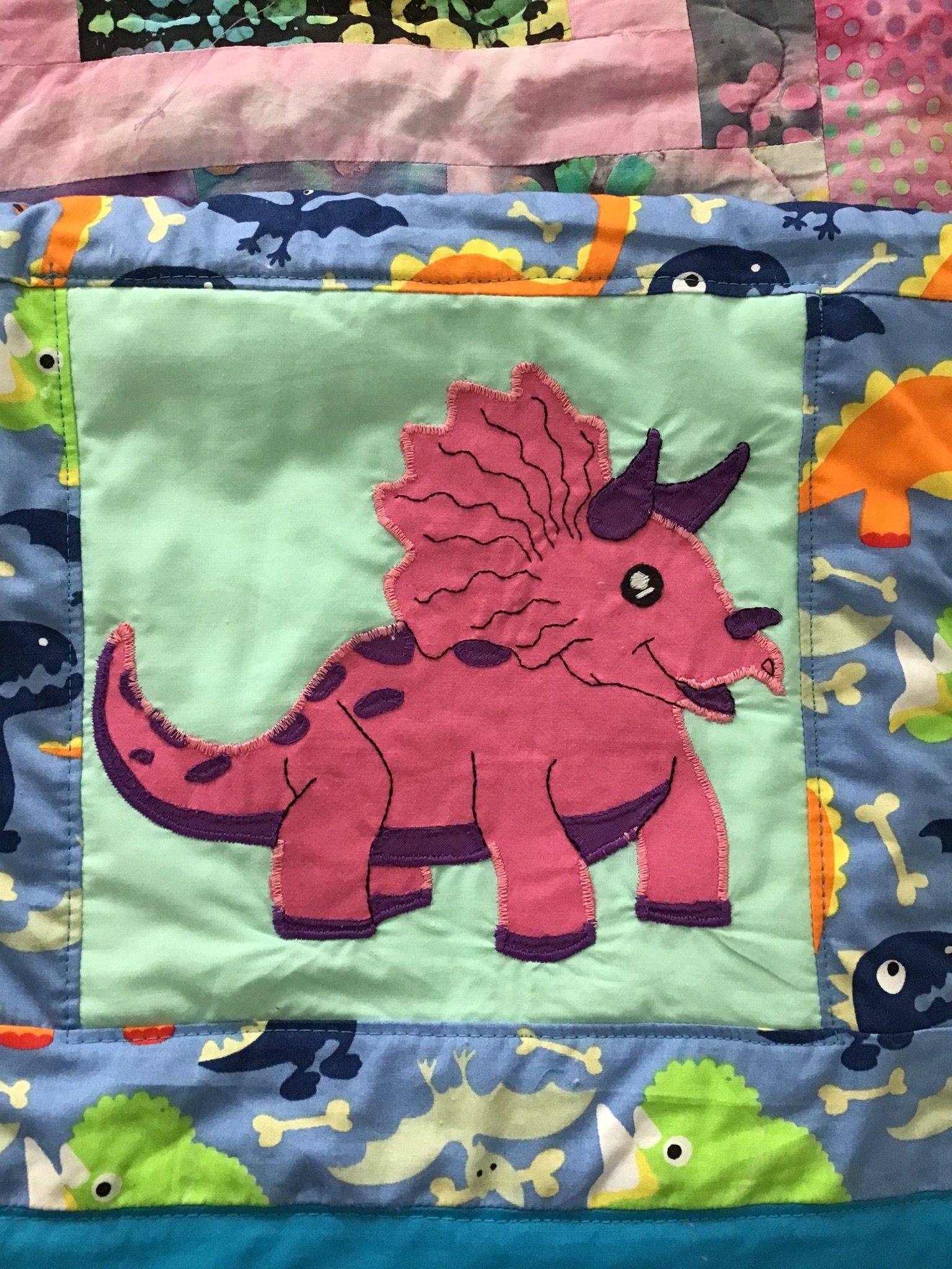 Dinosaur Quilt Sewing Pattern. Cute Dino Babies Crib Sized Quilt. DIY ...