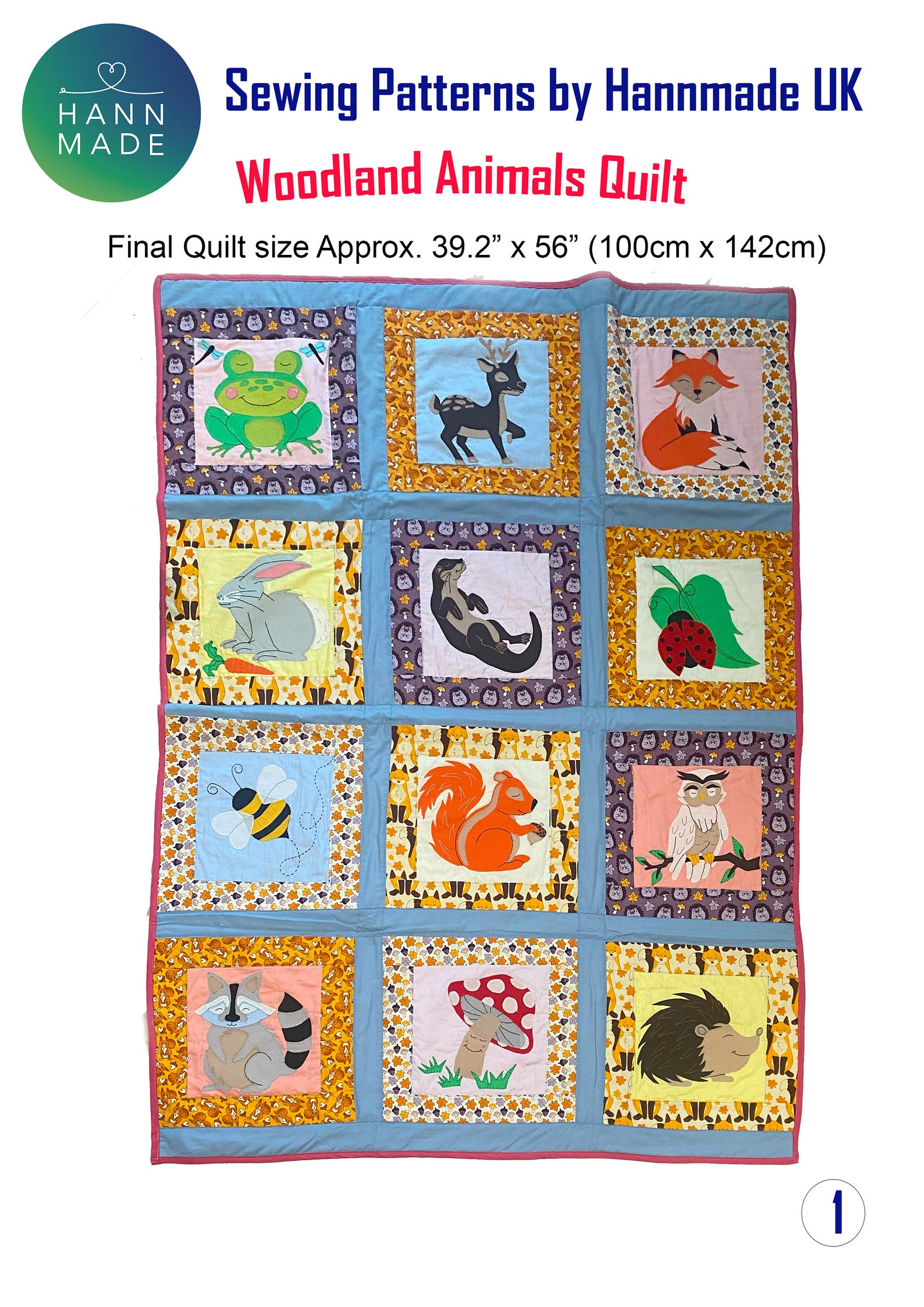 Woodland Animals Quilt Sewing Pattern. Forest Creatures Babies Crib ...