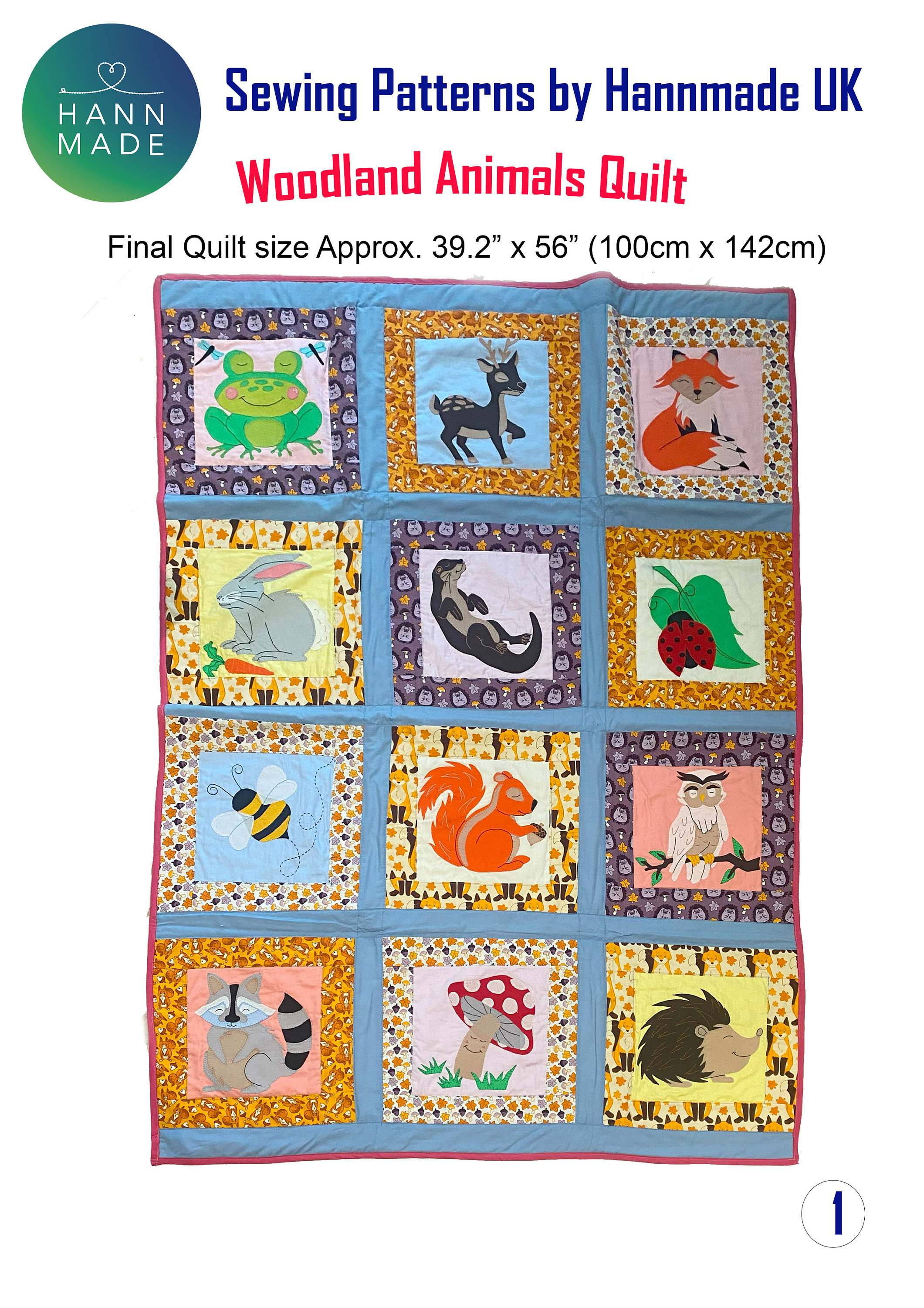 Woodland Animals Quilt Sewing Pattern. Forest Creatures Babies Crib ...