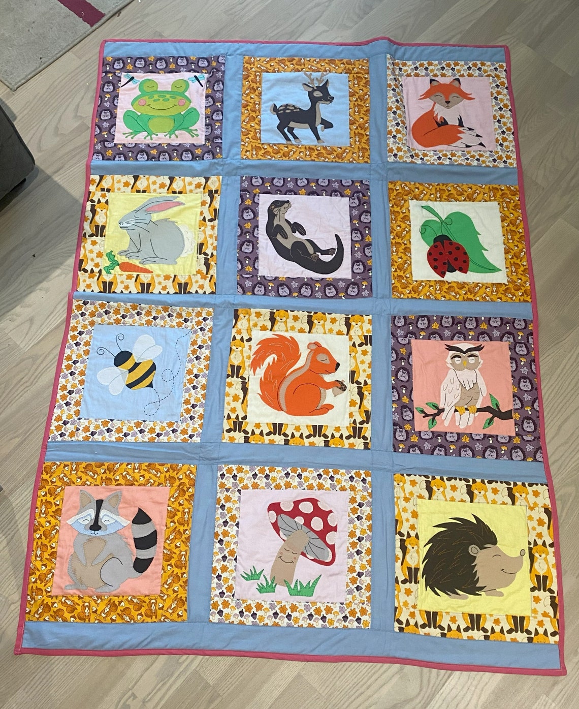 Woodland Animals Quilt Sewing Pattern. Forest Creatures Babies Crib ...