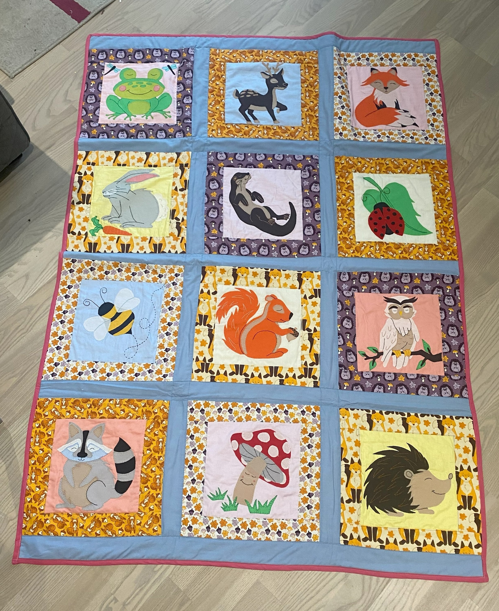 Woodland Animals Quilt Sewing Pattern. Forest Creatures Babies Crib ...