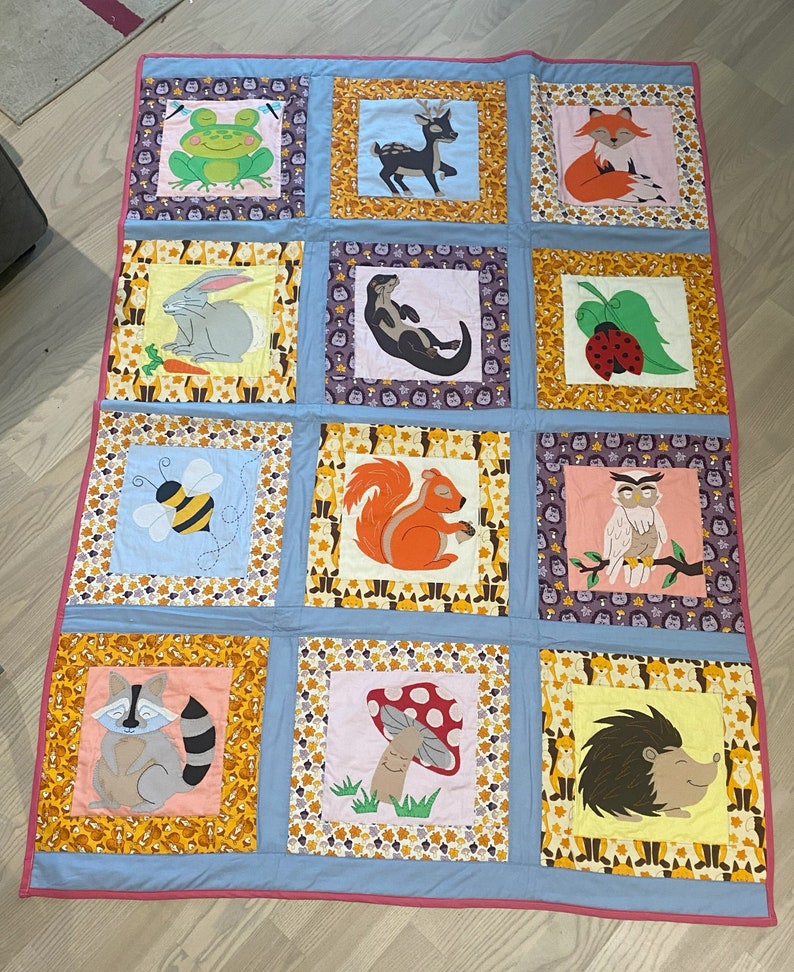 Woodland Animals Quilt Sewing Pattern. Forest Creatures Babies Crib ...