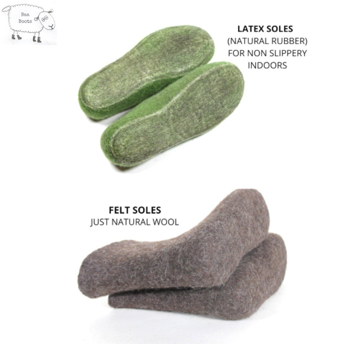 Dark Gray Boiled Wool Clogs, Gray Slippers, Women Wool Slippers ...
