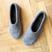 Dark Gray Boiled Wool Clogs, Gray Slippers, Women Wool Slippers ...