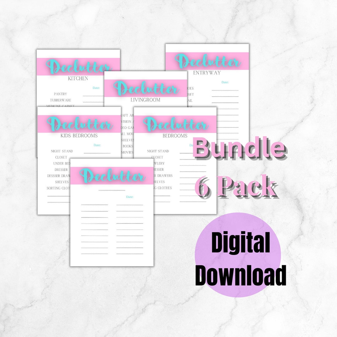 Declutter Your Space, Easy Step by Step Tracker Sheets, Reminders of ...