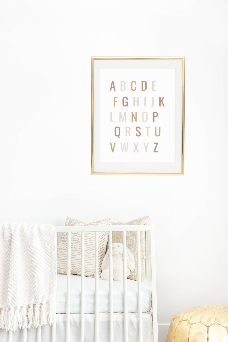 Alphabet Nursery Print Neutral Neutral Alphabet Poster ABC Print ...