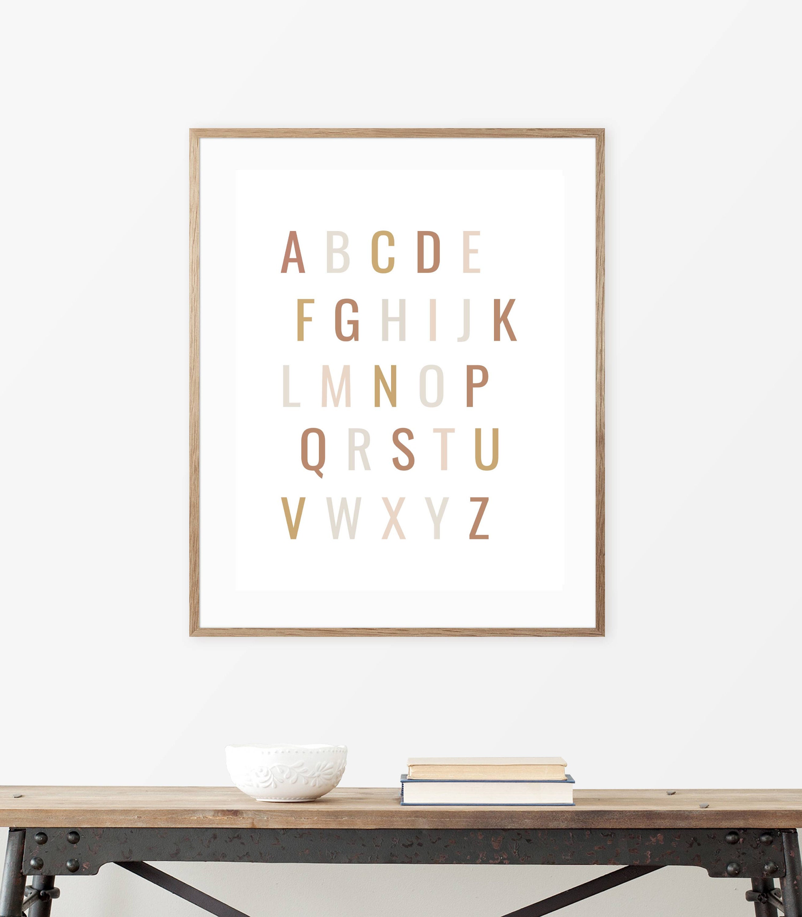 Alphabet Nursery Print Neutral Neutral Alphabet Poster ABC Print ...
