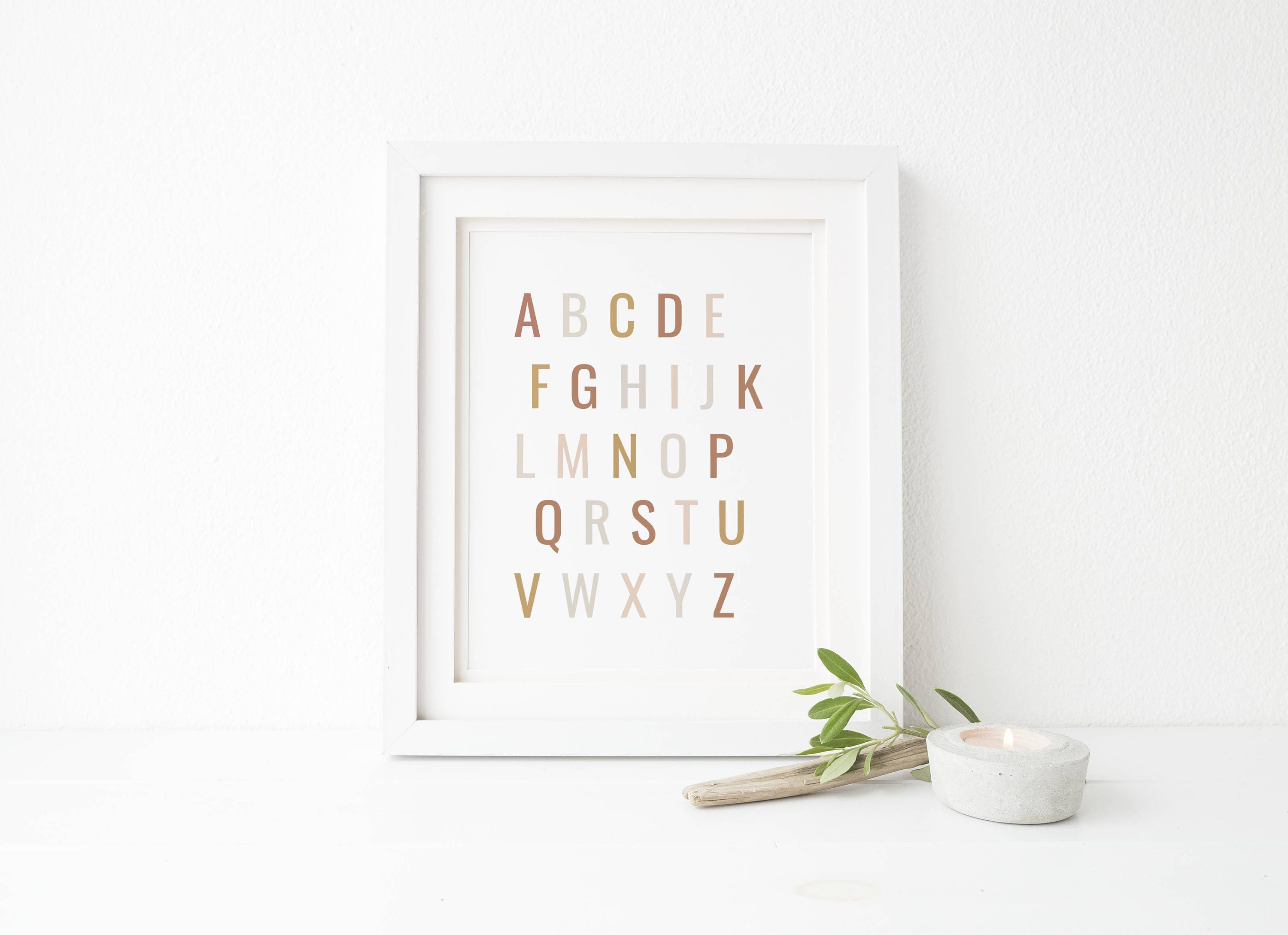 Alphabet Nursery Print Neutral Neutral Alphabet Poster ABC Print ...