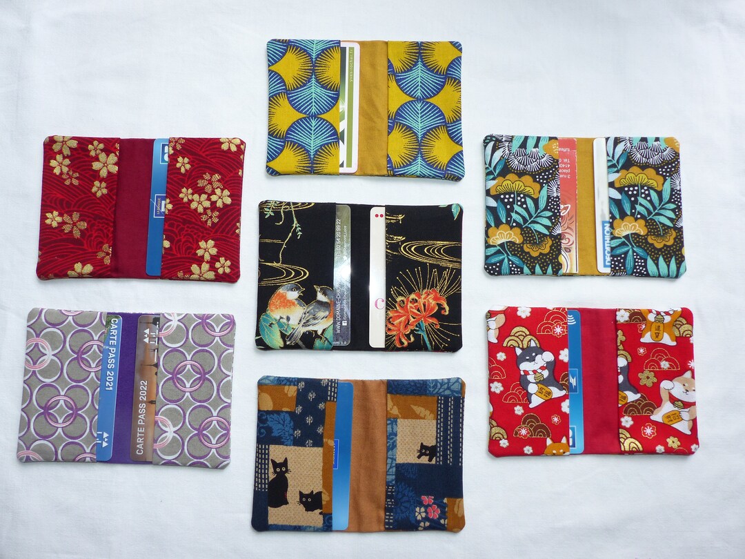 Card Holder Two Cards in Original Fabric Card Case Practical - Etsy