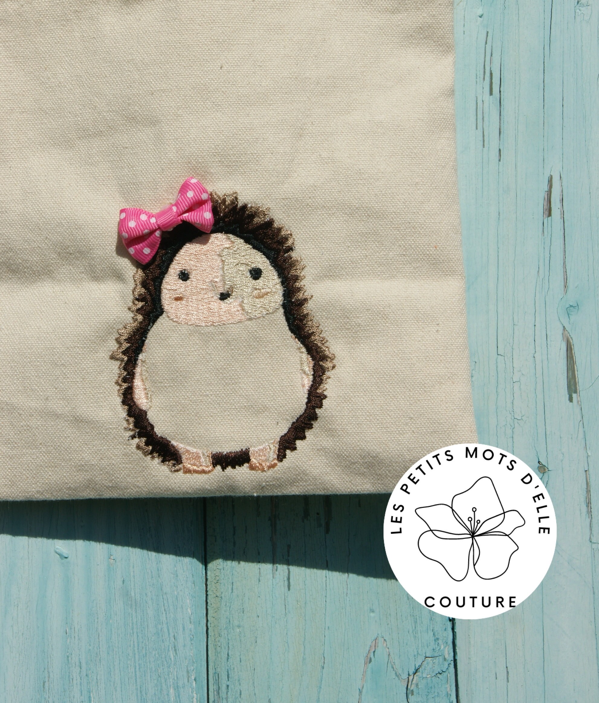 Mademoiselle Hérisson Mini Tote Bag, Pretty in Cotton and Embroidery - Etsy