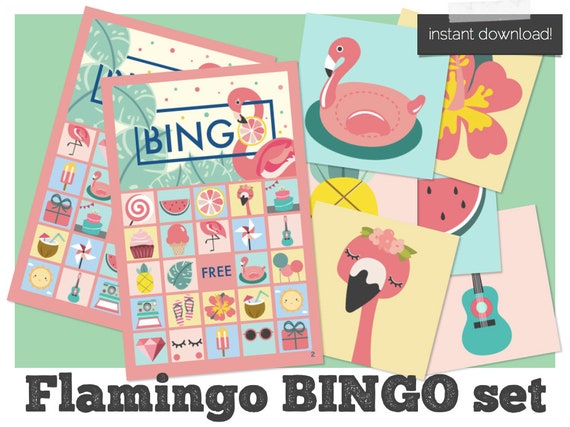 Flamingo Printable Flamingo Bingo Flamingo Party Printable | Etsy