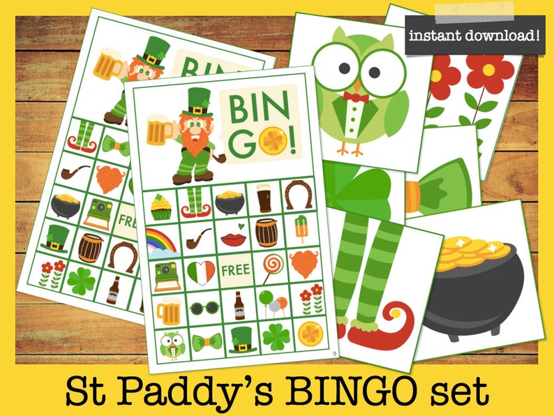 St Patrick's Day Bingo Game, 40 Unique Cards (digital Download) - Etsy