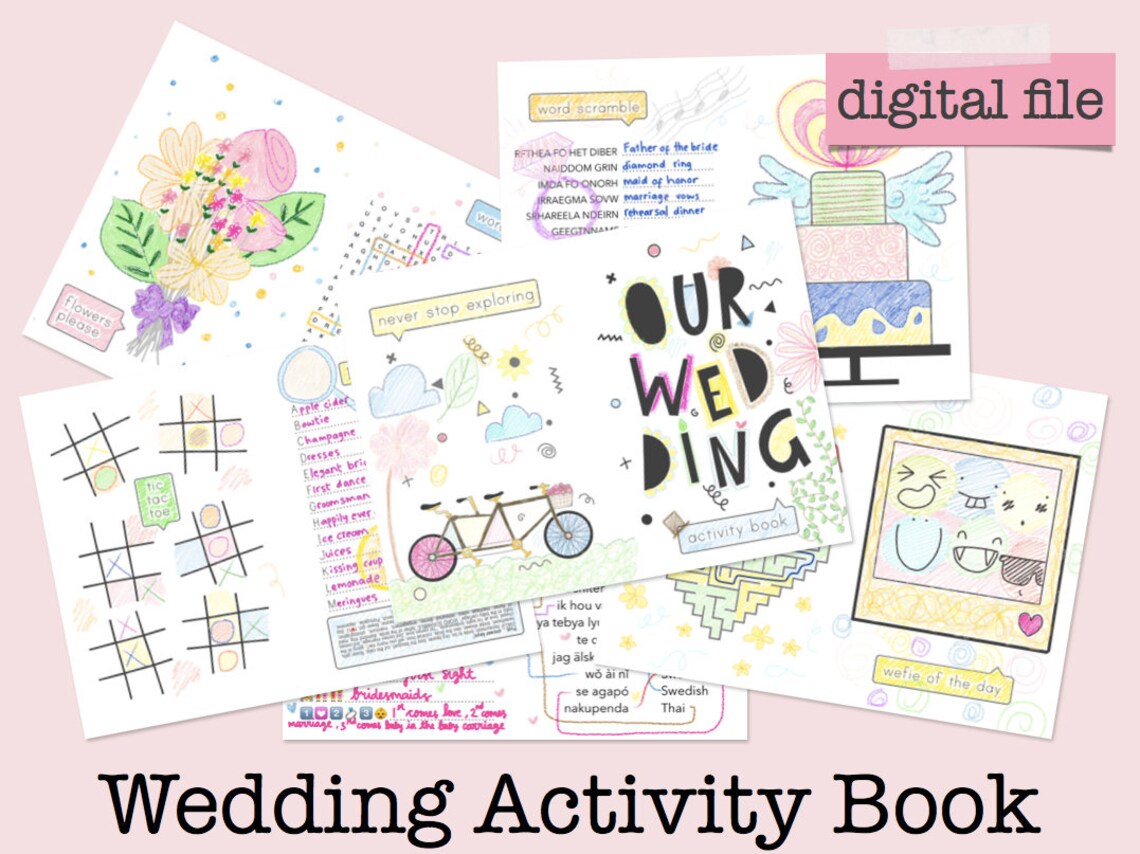 Wedding Activity Book for Kids Download Wedding Activities - Etsy