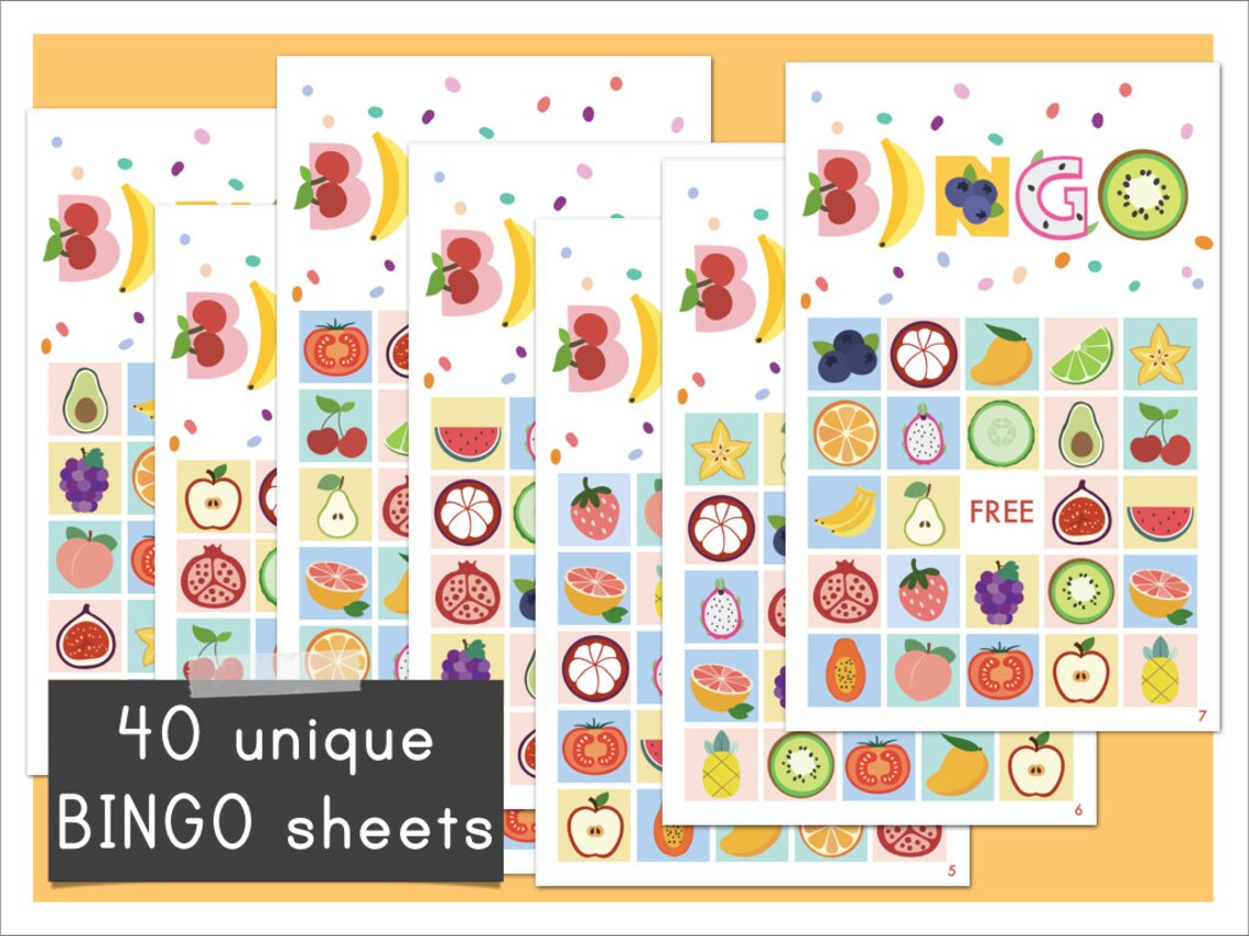 Tutti Frutti Party Bingo Watermelon Fruit Party Games - Etsy Singapore