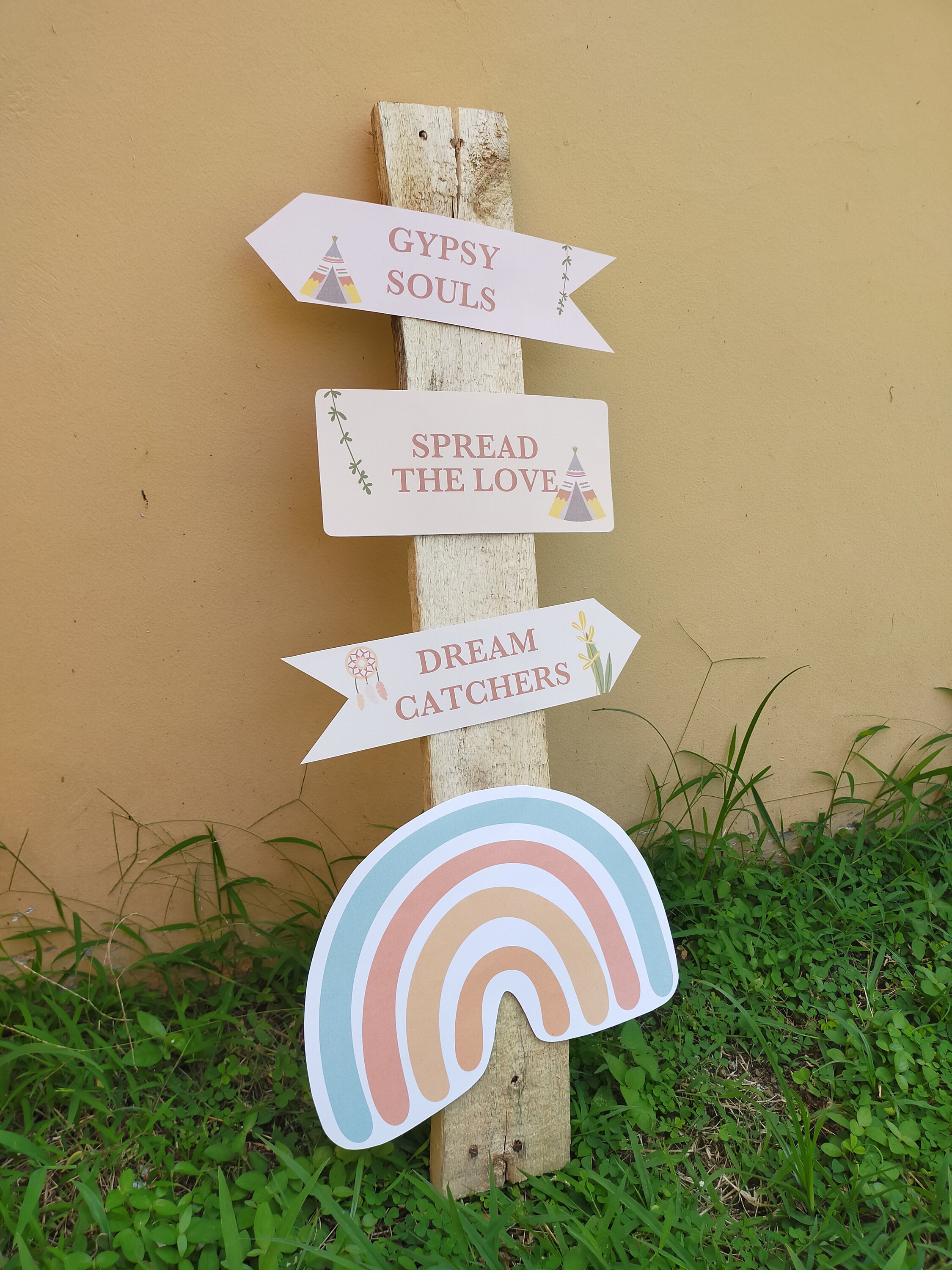 Boho Rainbow Party Printable Instant Download Edit Yourself at Home - Etsy