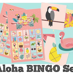 Aloha Bingo, Aloha Hawaii Luau Printable, Aloha Party Games, Summer ...