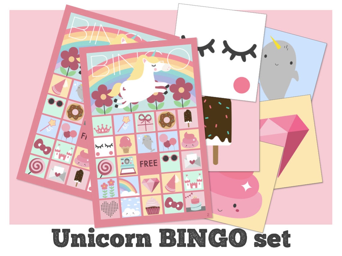 Unicorn Bingo, Unicorn Party Games, Bingo Printable, Unicorn Games ...