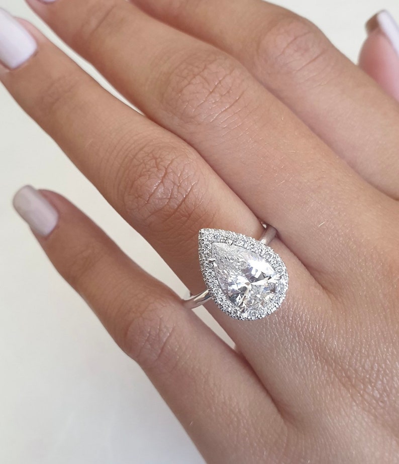 3 Carat Diamond Engagement Ring 14k White Gold Diamond - Etsy