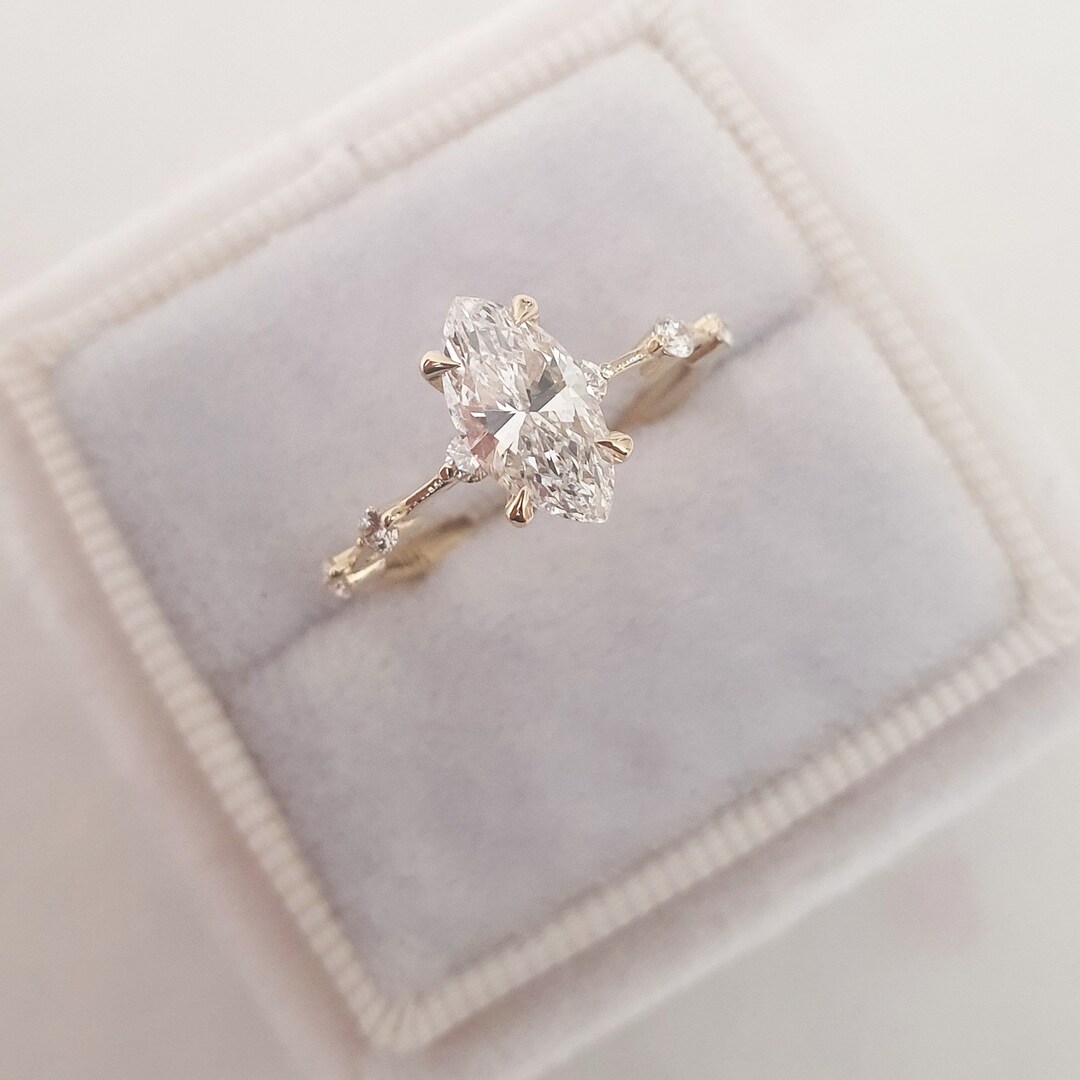 1 Carat Oval Diamond Engagement Ring 14k Yellow Gold Diamond - Etsy