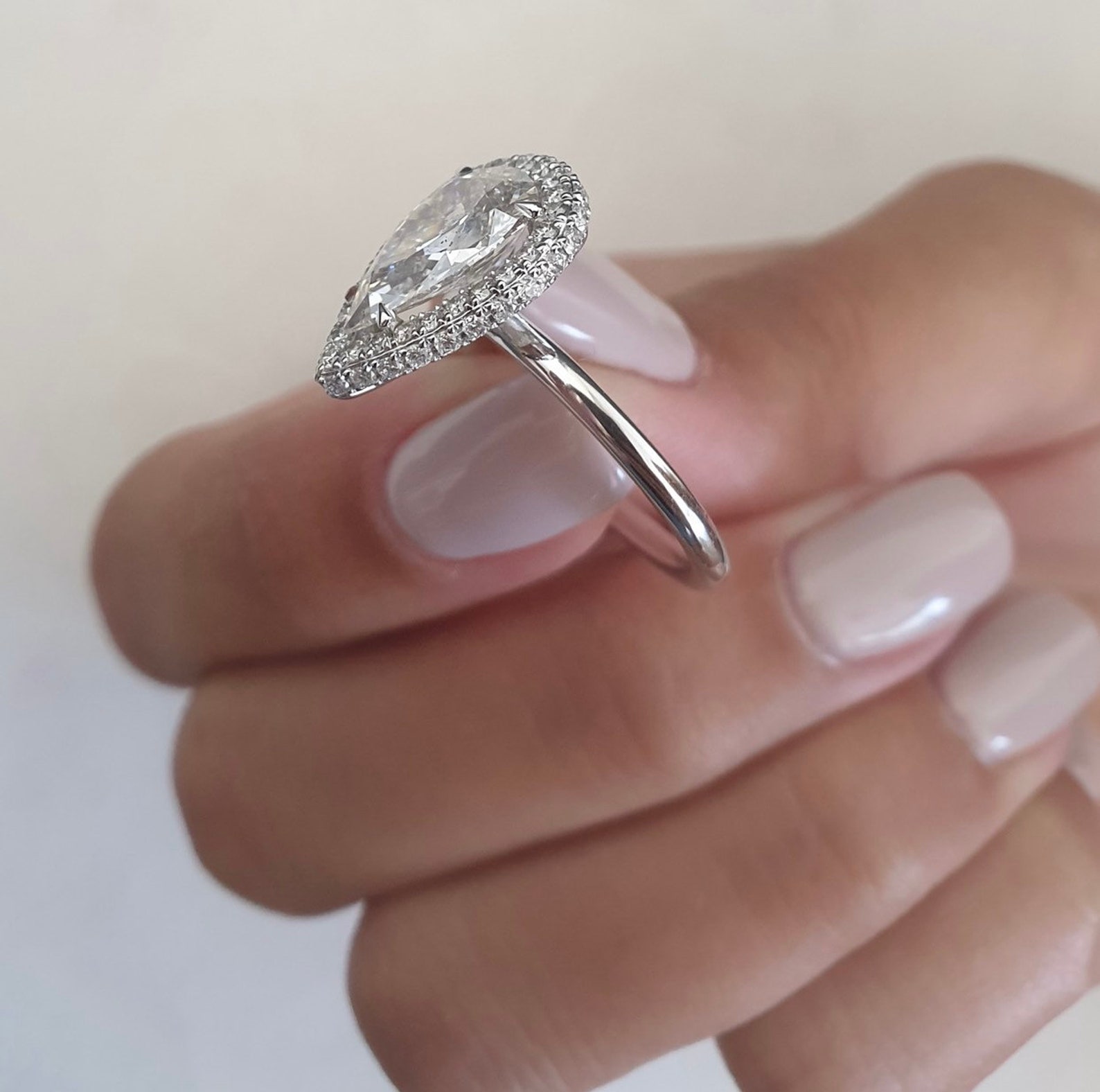 3 Carat Diamond Engagement Ring 14k White Gold Diamond - Etsy