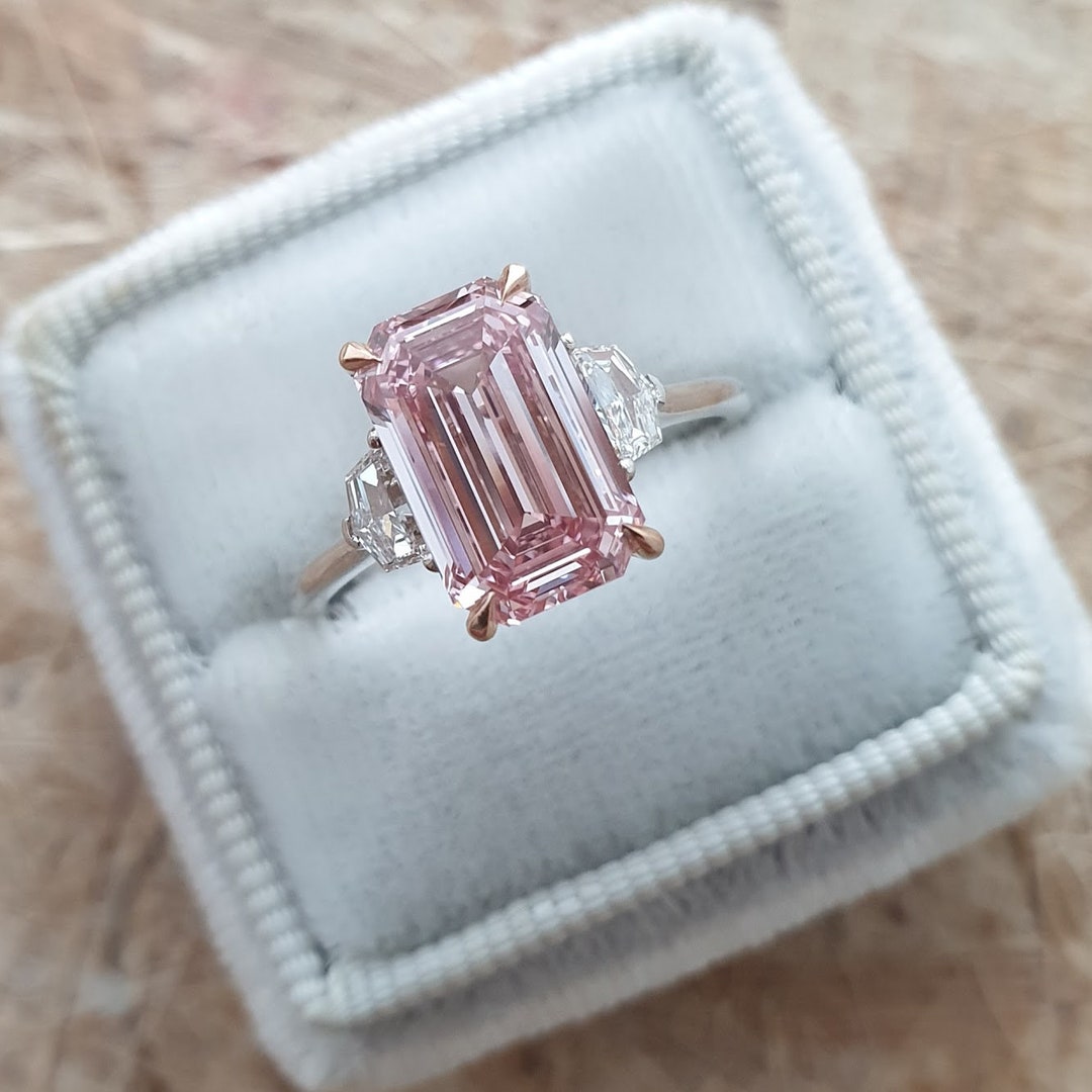 3.13 Carat Diamond Engagement Ring 14k Goldemerald Cut - Etsy