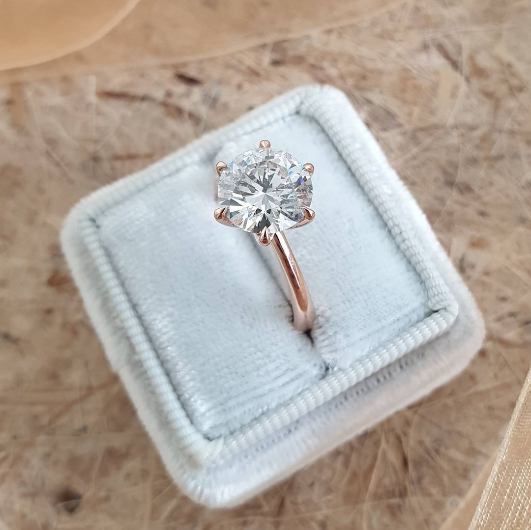 Diamond Engagement Ring Round Brilliant Diamond Bridal Set - Etsy