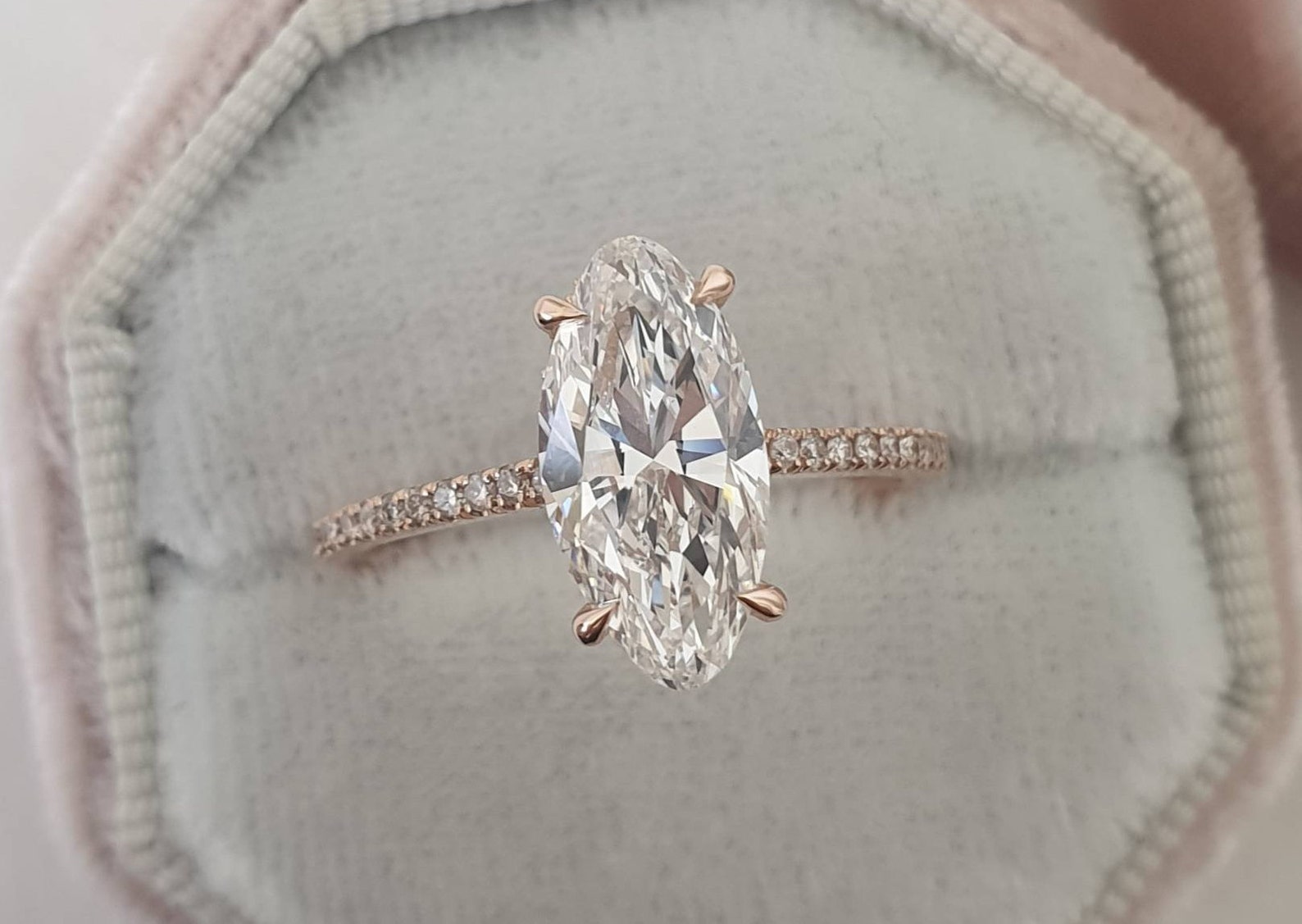 Moval Diamond Engagement Ring 2.40 Carats Oval Diamond Ring | Etsy