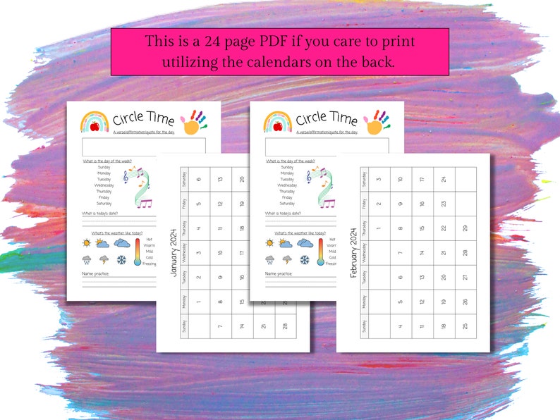 Printable Circle Time Activity for Preschool and Kindergarten, Early ...