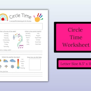 Printable Circle Time Activity for Preschool and Kindergarten, Early ...