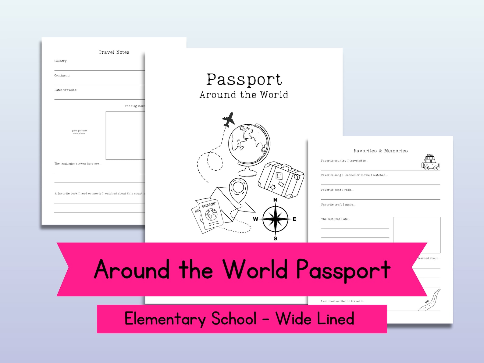 Around the World Passport, Young Learners Homeschool Travel Activities ...