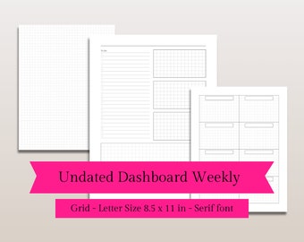 Undated Vertical Layout Weekly Calendar, Minimalist Printable Digital ...