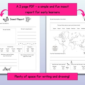 Insect Research Report, Bug Study Printable Worksheet, Nature ...