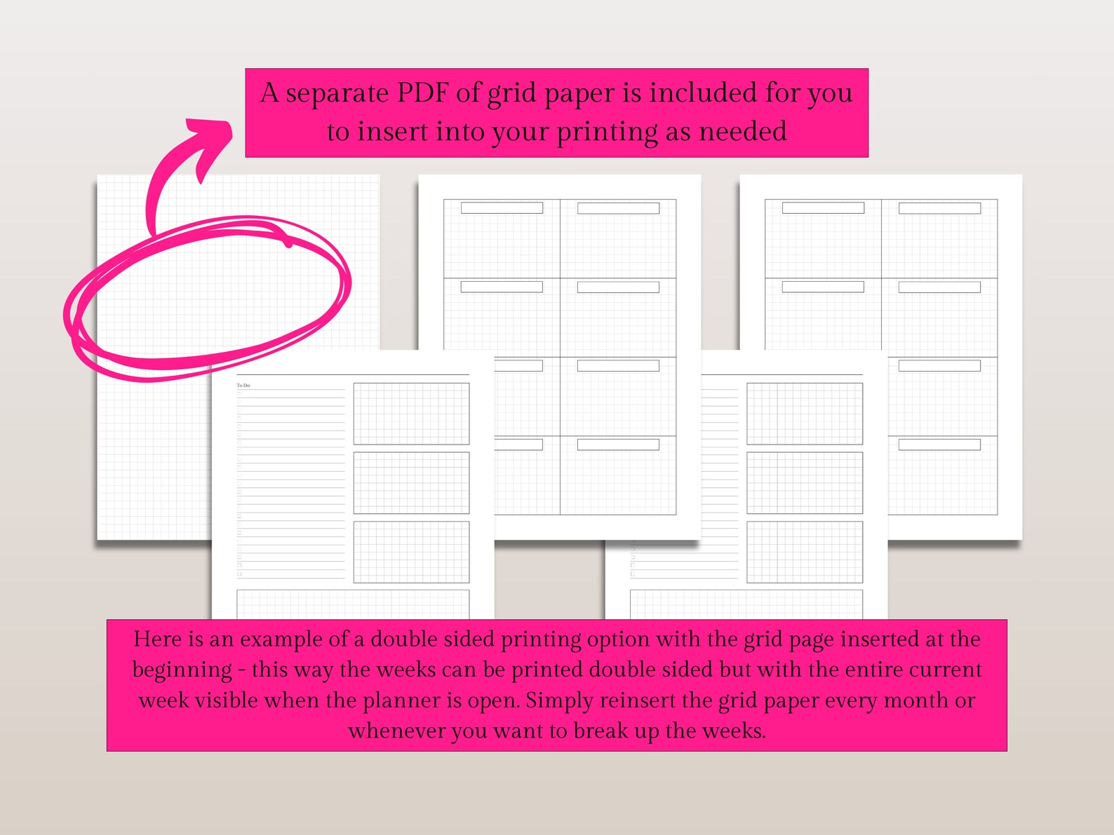 Undated Weekly Calendar, Minimalist Printable Digital PDF Download ...