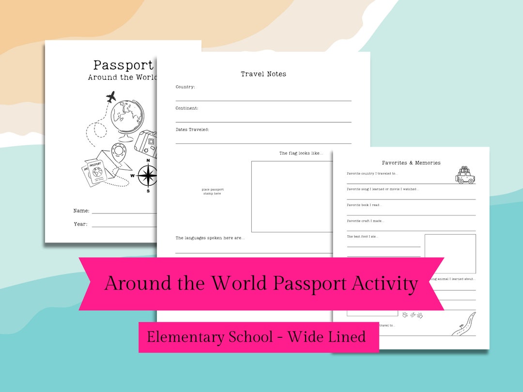 Around the World Passport Young Learners Homeschool Travel - Etsy