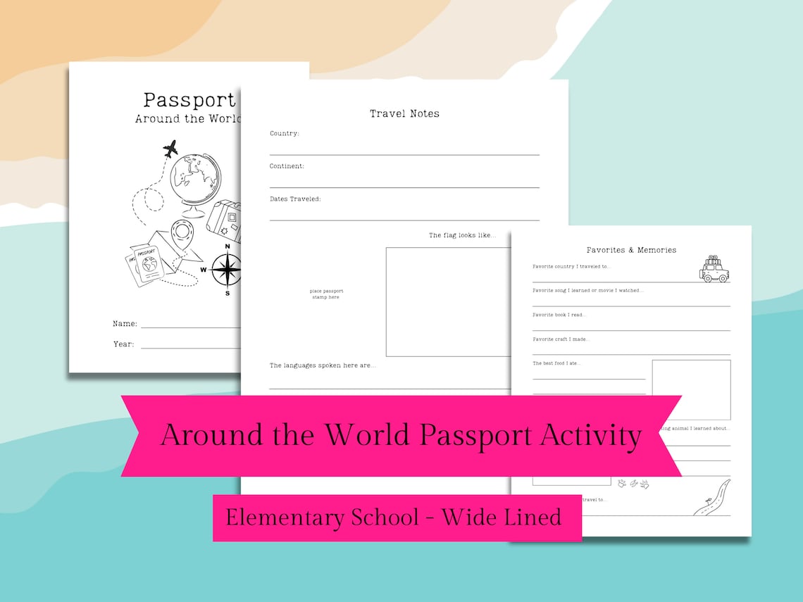 Around the World Passport, Young Learners Homeschool Travel Activities ...