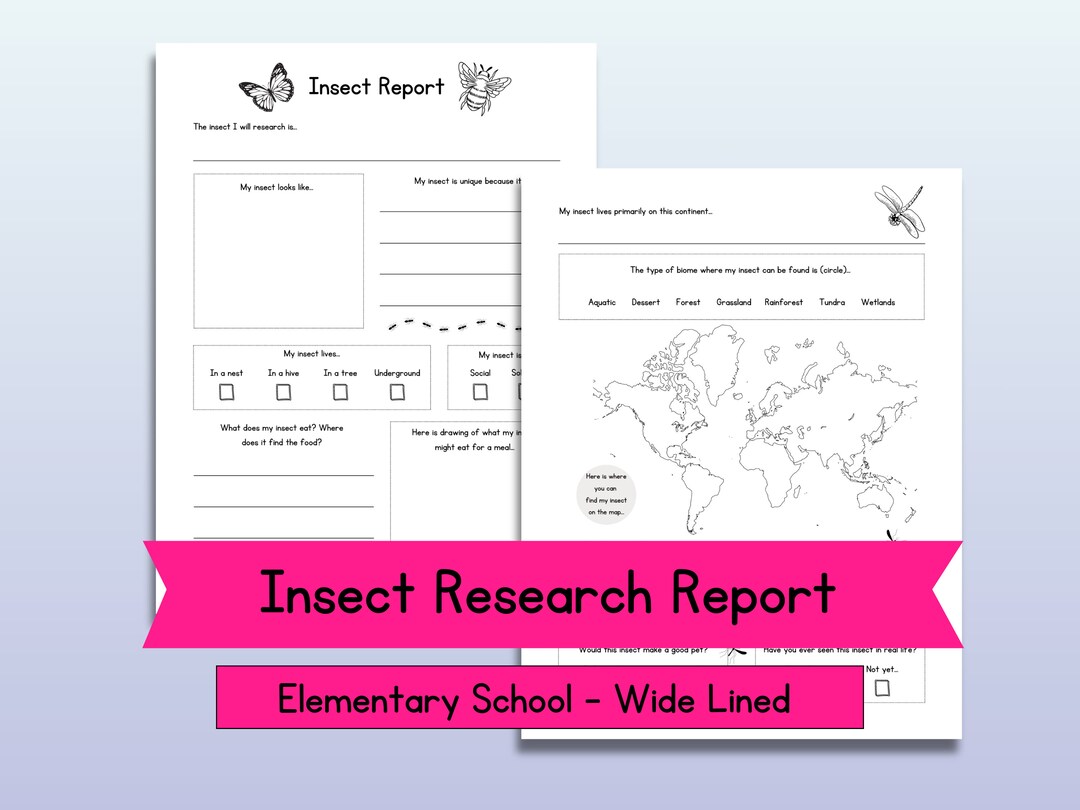 Insect Research Report, Bug Study Printable Worksheet, Nature ...