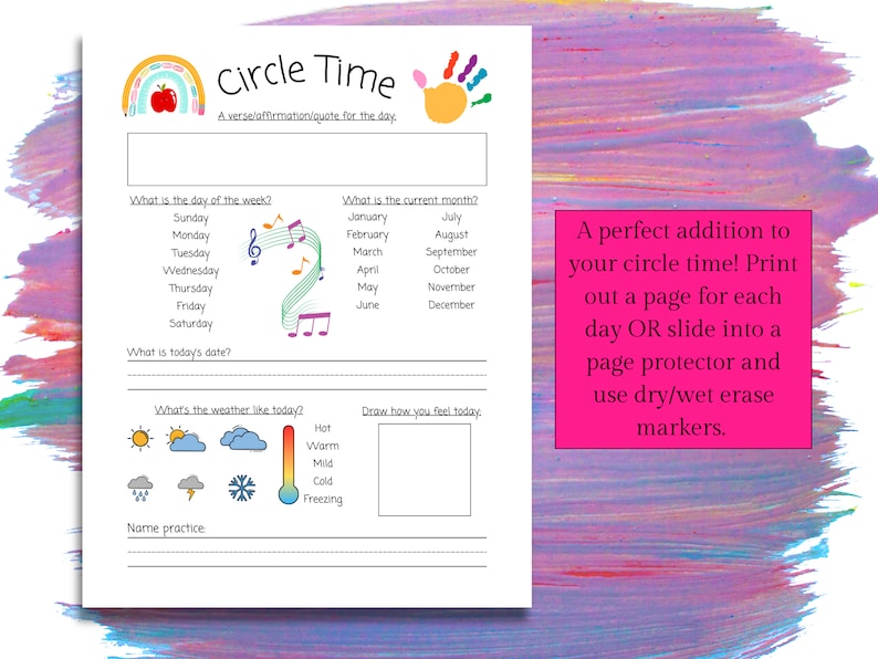 Printable Circle Time Activity For Preschool And Kindergarten Early printable-circle-time-activity-for-preschool-and-kindergarten-early