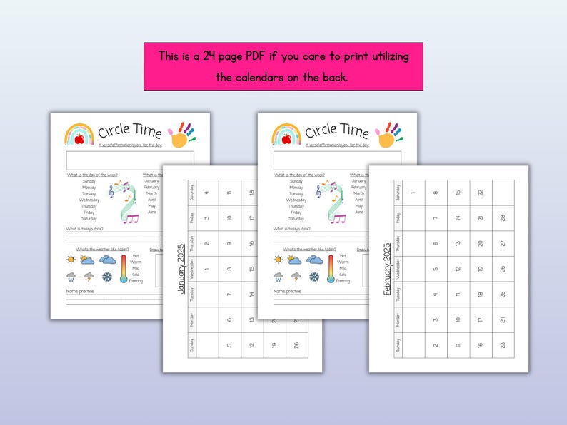 Printable Circle Time Activity for Preschool and Kindergarten, Early ...