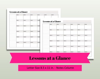 Homeschool Lessons at a Glance, Lesson Planner Add On, Yearly Overview ...