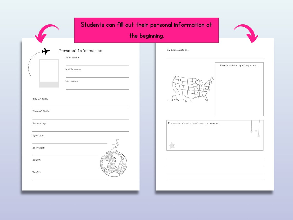 Around the World Passport, Young Learners Homeschool Travel Activities ...