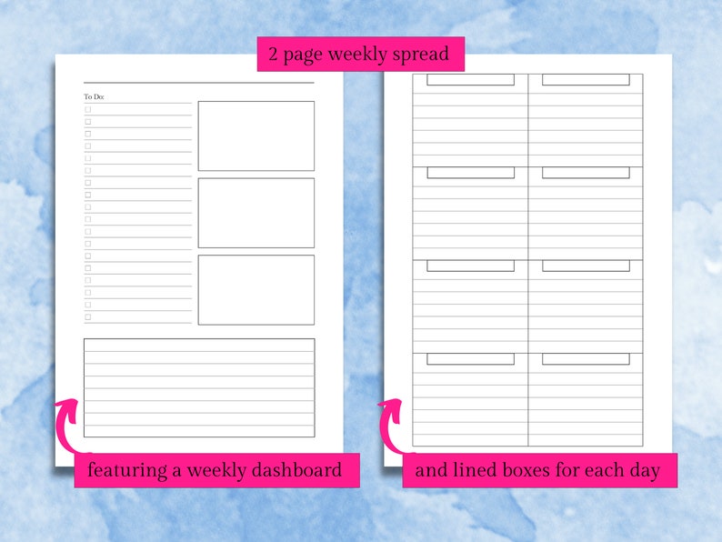A5 Undated Weekly Calendar, Minimalist Printable Digital PDF Download ...