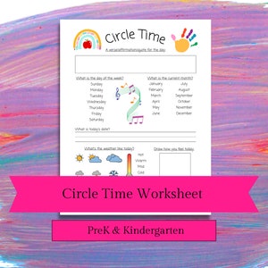 Printable Circle Time Activity for Preschool and Kindergarten, Early ...