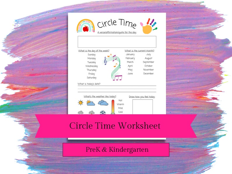 Printable Circle Time Activity for Preschool and Kindergarten, Early ...