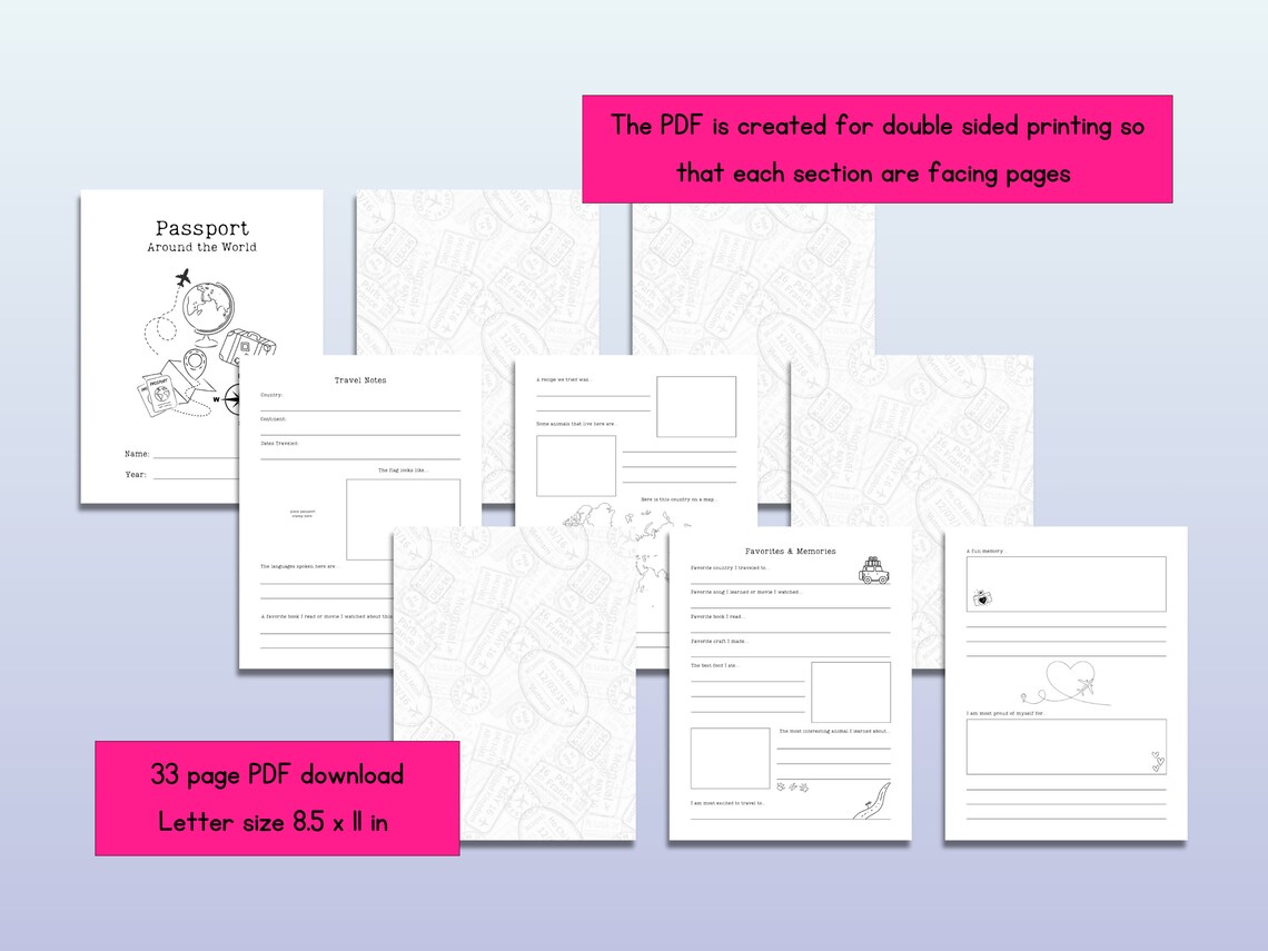 Around the World Passport, Young Learners Homeschool Travel Activities ...