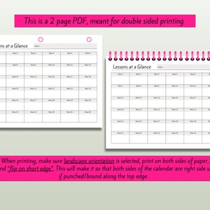 Homeschool Lessons at a Glance, Lesson Planner Add On, Yearly Overview ...