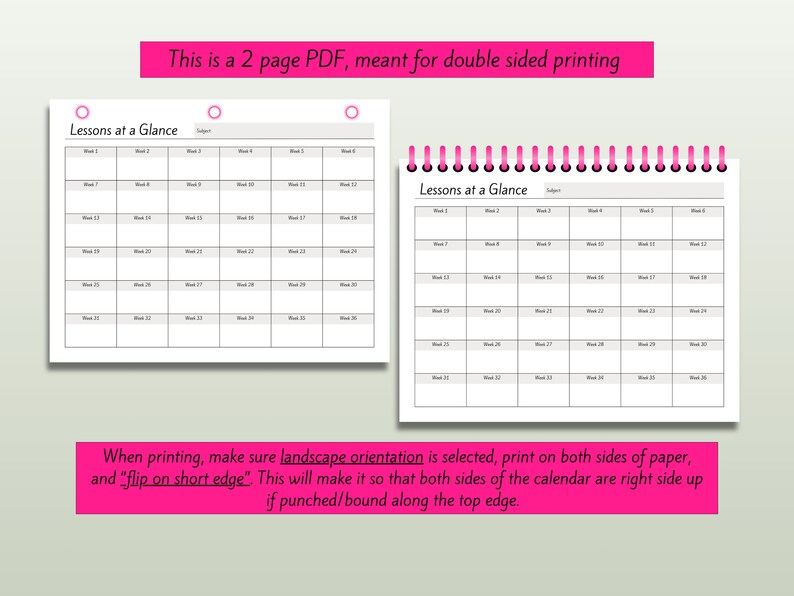 Homeschool Lessons at a Glance, Lesson Planner Add On, Yearly Overview ...